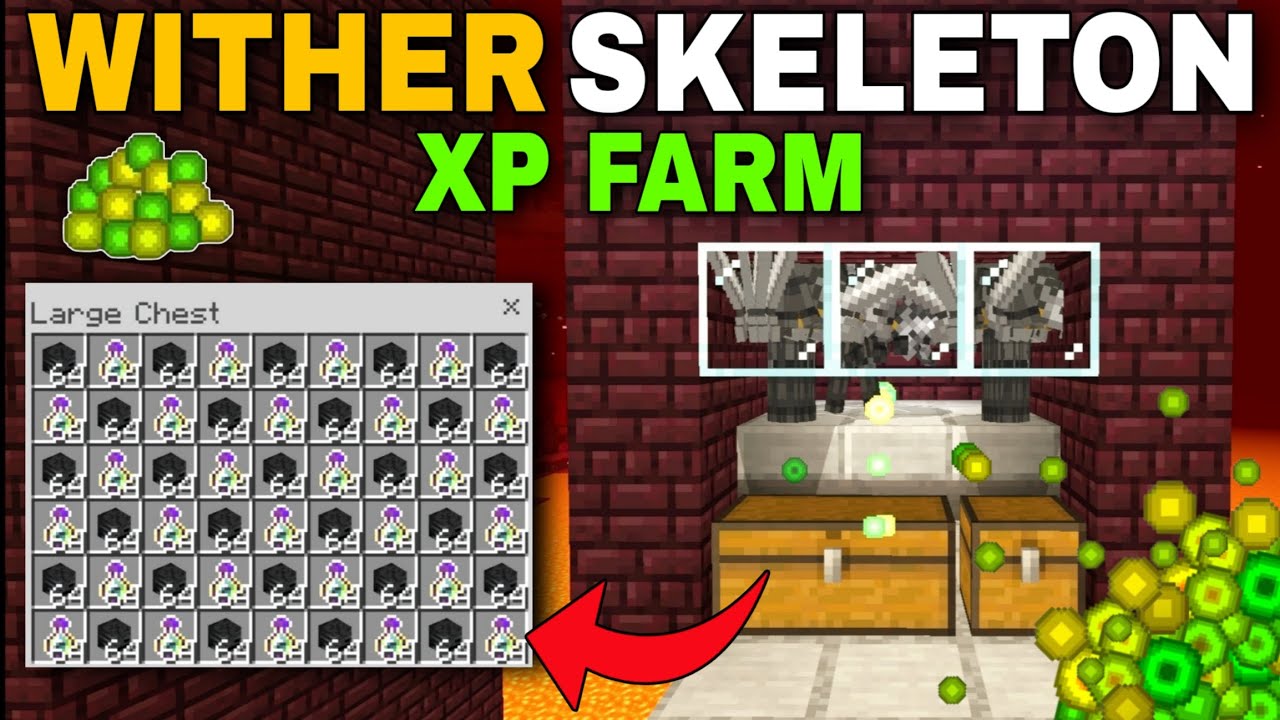 EASIEST 1.19 WITHER SKELETON XP FARM TUTORIAL in Minecraft Bedrock ...