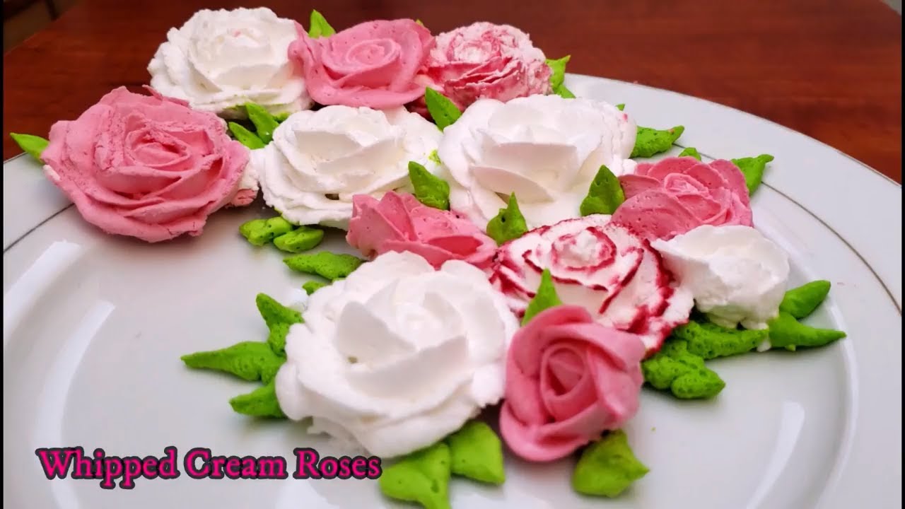വിപ്പ്ഡ് ക്രീം ഉപയോഗിച്ച് റോസും ഇലയും ഉണ്ടാക്കാൻ ഈസിയായി പഠിക്കാം ...