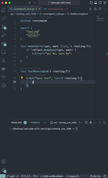 Running Sum 1480 Golang Short Golang Coding Leetcode Algorithm Algorithms Youtube 