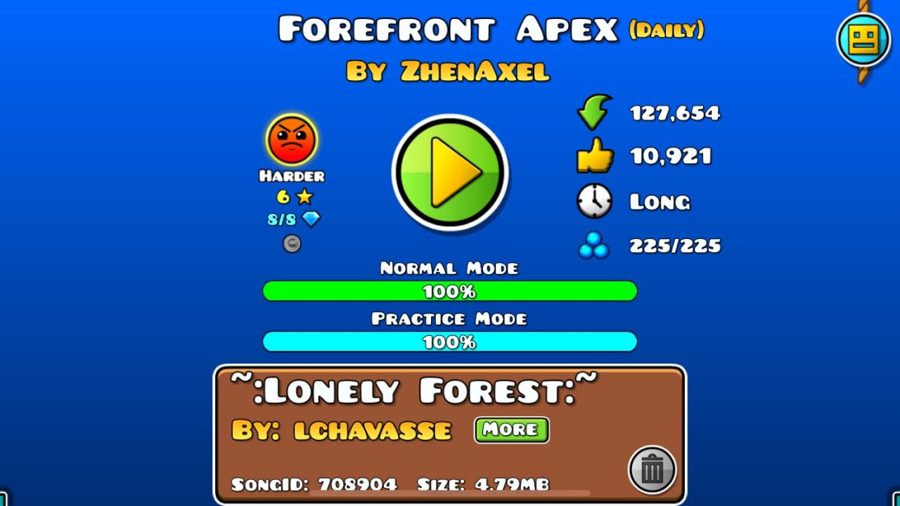 Forefront Apex 100% by ZhenAxel (Daily Level) | Geometry Dash - YouTube
