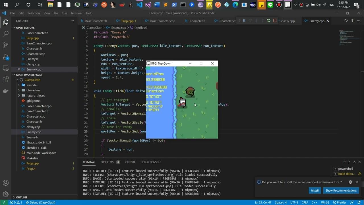 [raylib] 2D RPG - YouTube