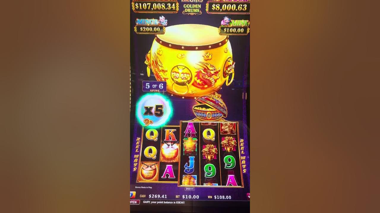 High limit $10 golden drums bonus - YouTube
