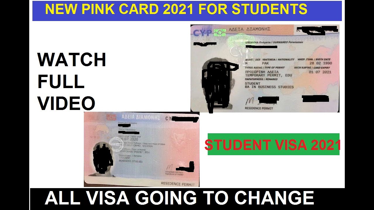 Cyprus Students Visa 2021| Pink Card Change 2021 - YouTube