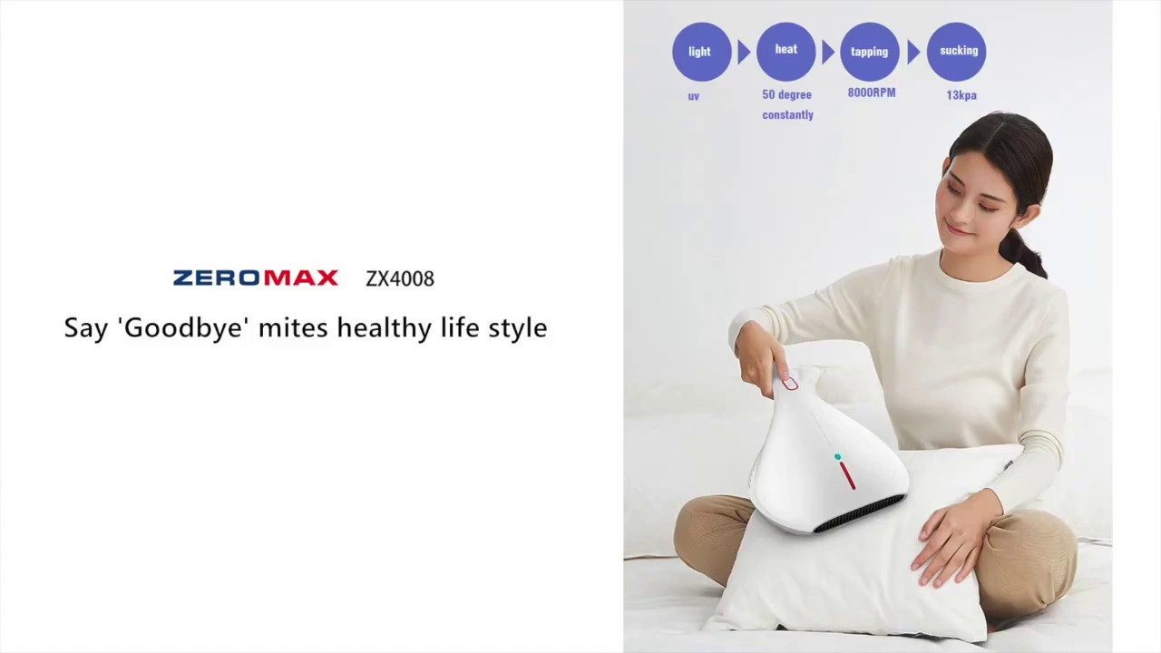 ZEROMAX ZX4008 UV light mite vacuum cleaner - YouTube