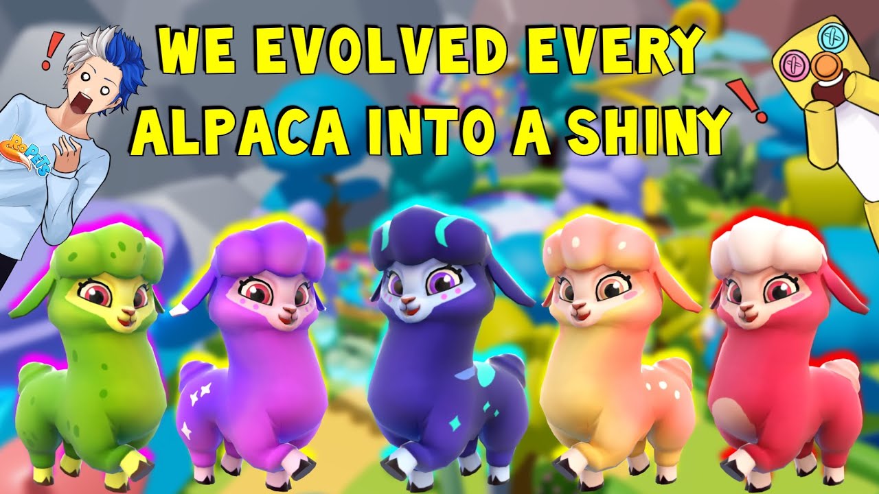 WE EVOLVED EVERY ALPACA INTO A SHINY IN ROBLOX ROPETS - YouTube