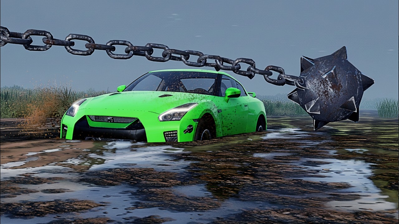 Mobil vs Spinning Flail in Mud - BeamNG Drive - YouTube