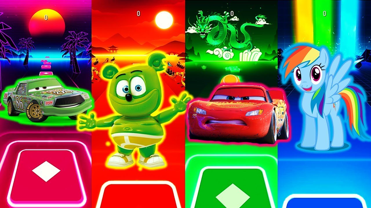 Tiles Hop Edm Rush - Chick Hicks vs Gummy Bear vs Lightning McQueen vs ...