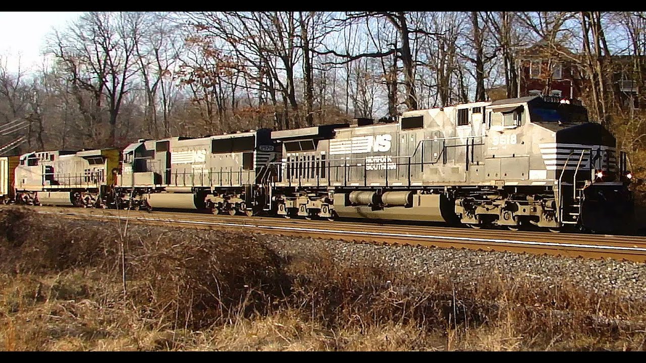 Norfolk Southern Leading CSX on the Old Main Line - YouTube