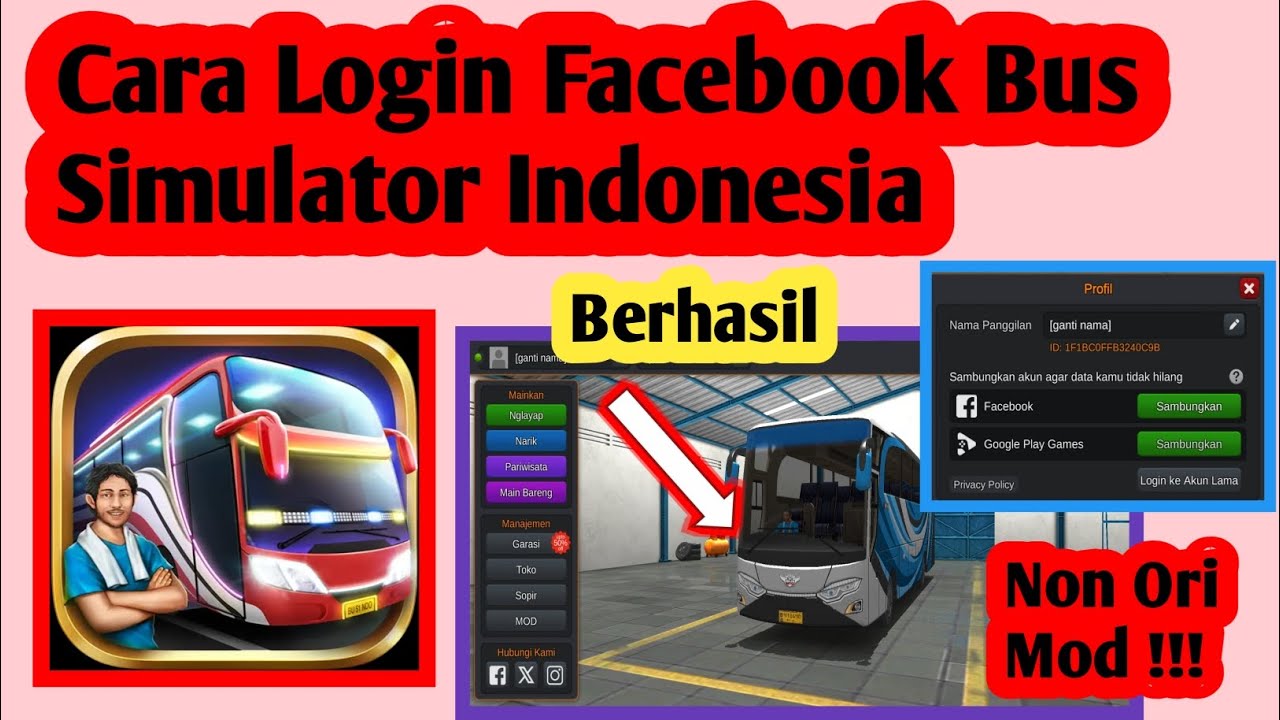 Cara Login Facebook Bus Simulator Indonesia | Cara Login Bussid - YouTube