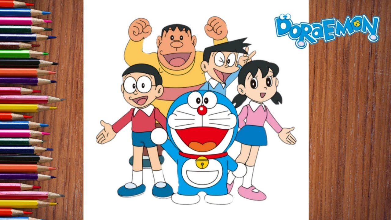 How to draw Doraemon and friends | Doraemon drawing - YouTube