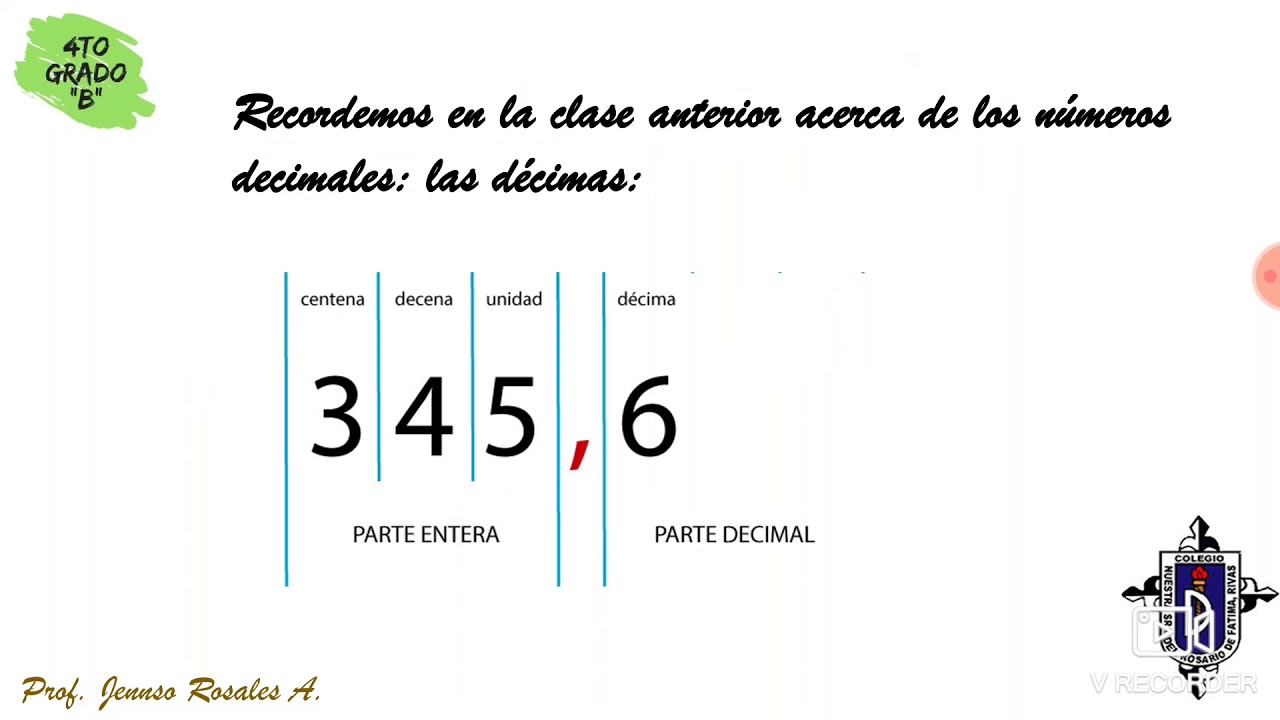 Números decimales: décimas y centésimas 4to B - YouTube