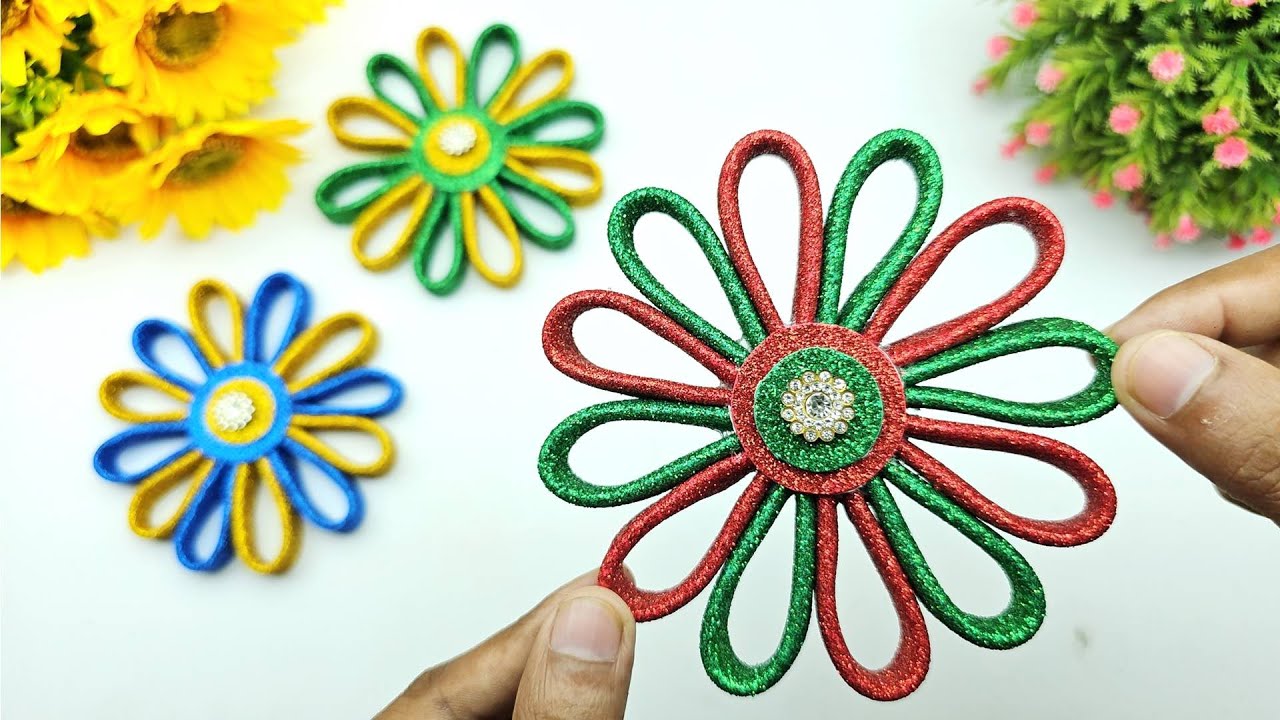 Making Flowers With Eva Foam 🎄 Christmas Tree Decorations Idea | Foam ...