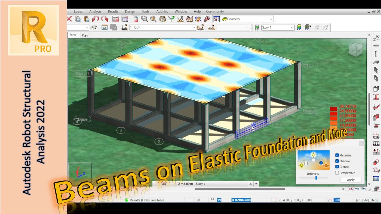 Modeling Beams on Elastic Ground Foundation in Autodesk Robot - YouTube