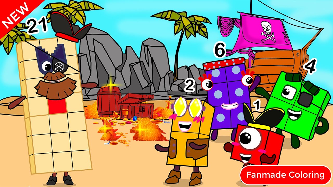The Treasure of Hexagon Island! Numberblocks Fanmade Coloring Story ...
