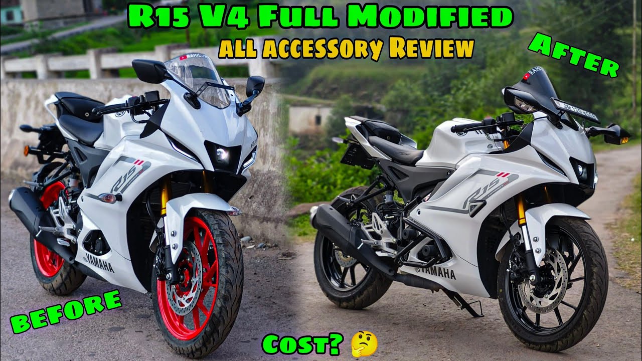 Yamaha R15 V4 Full Modified All Accessory Review With Cost 🤔 - YouTube