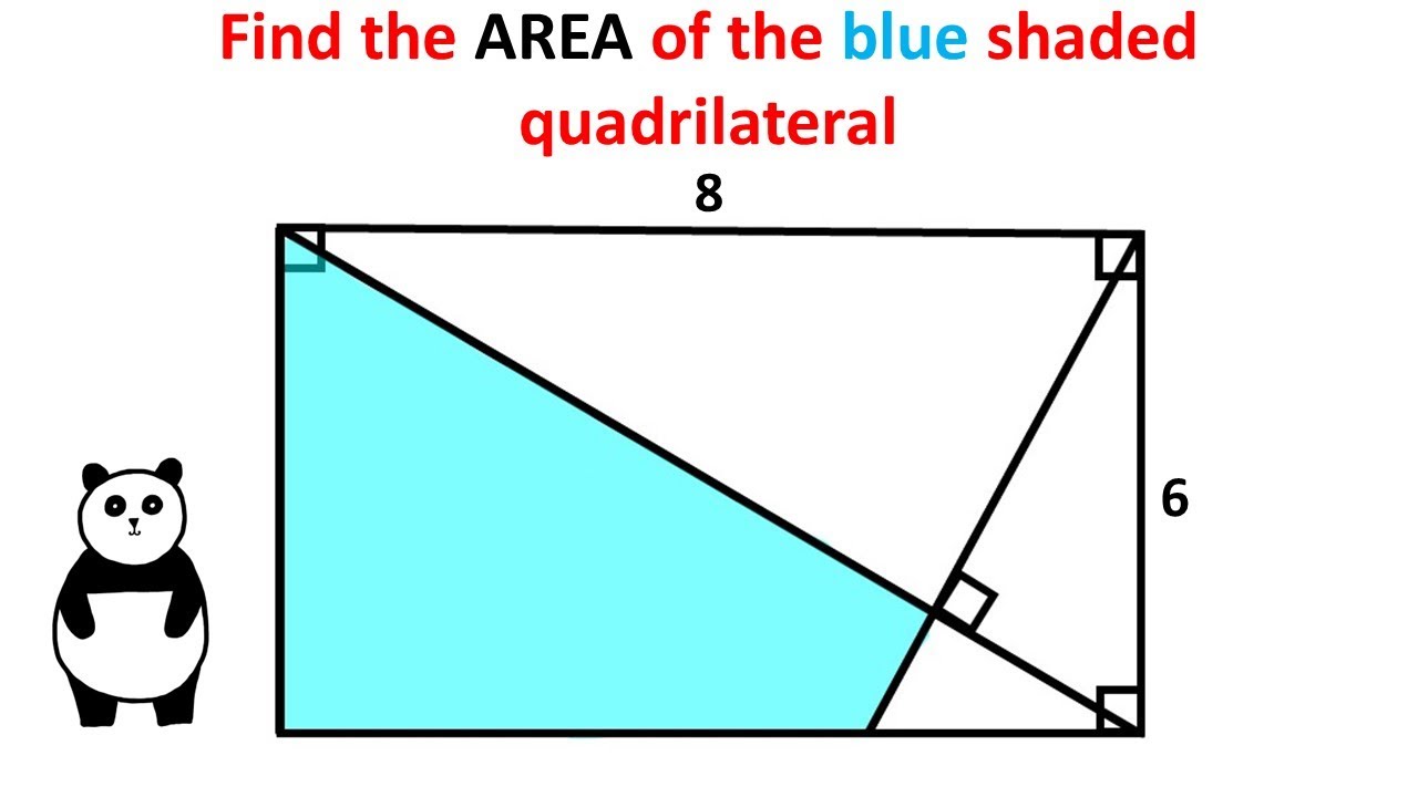 Find the Area of the Blue Shaded Quadrilateral. Geometry video. - YouTube