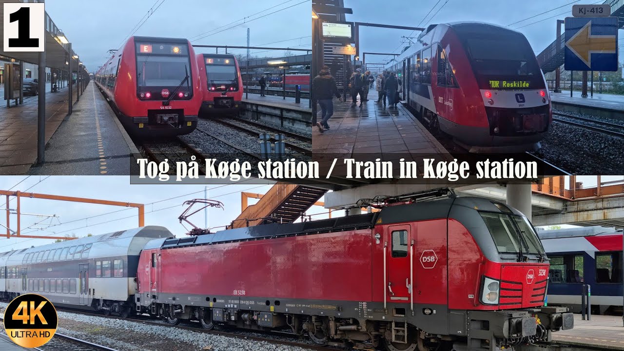 Tog på Køge station / Train at Køge station (1) - YouTube