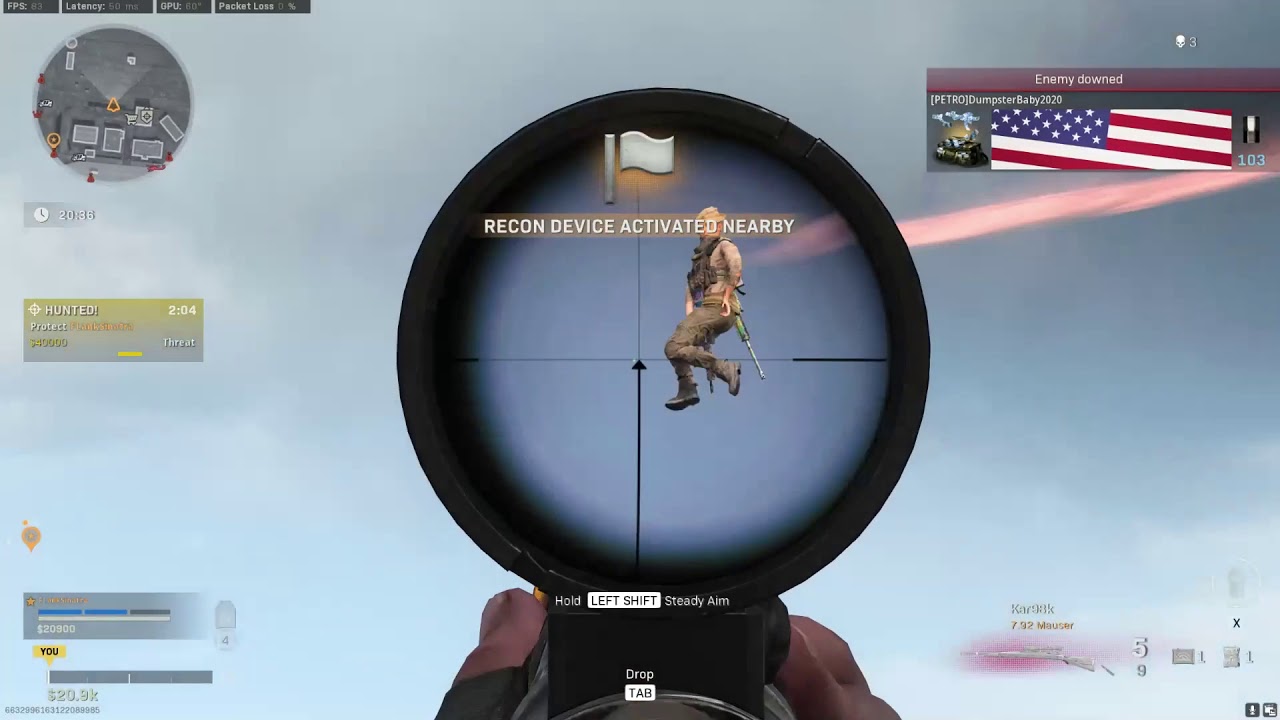 COD: Warzone K98 Quickscope parashute shot - YouTube
