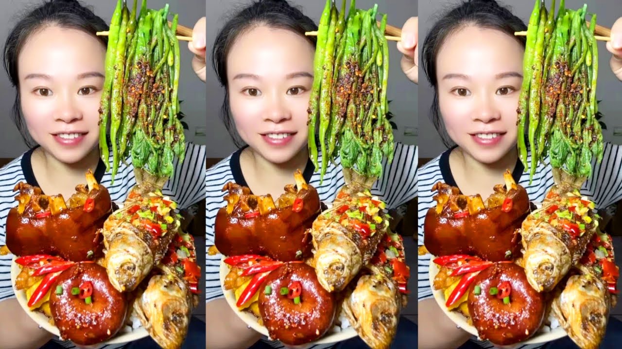 Susu Yummy Food: Eating Braised Fish Mixed With Pork And Vegetables 😋🍚🐟 ...