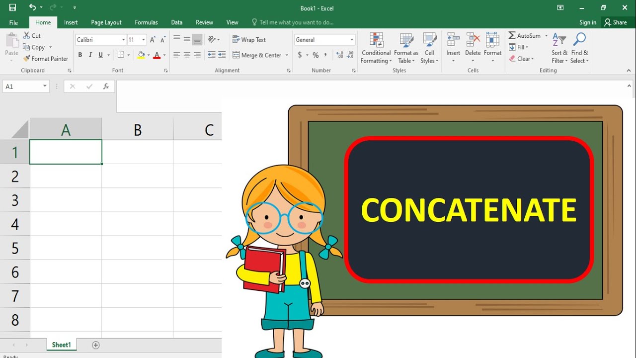 MS Excel (Part 4 -- "CONCATENATE" function) - YouTube