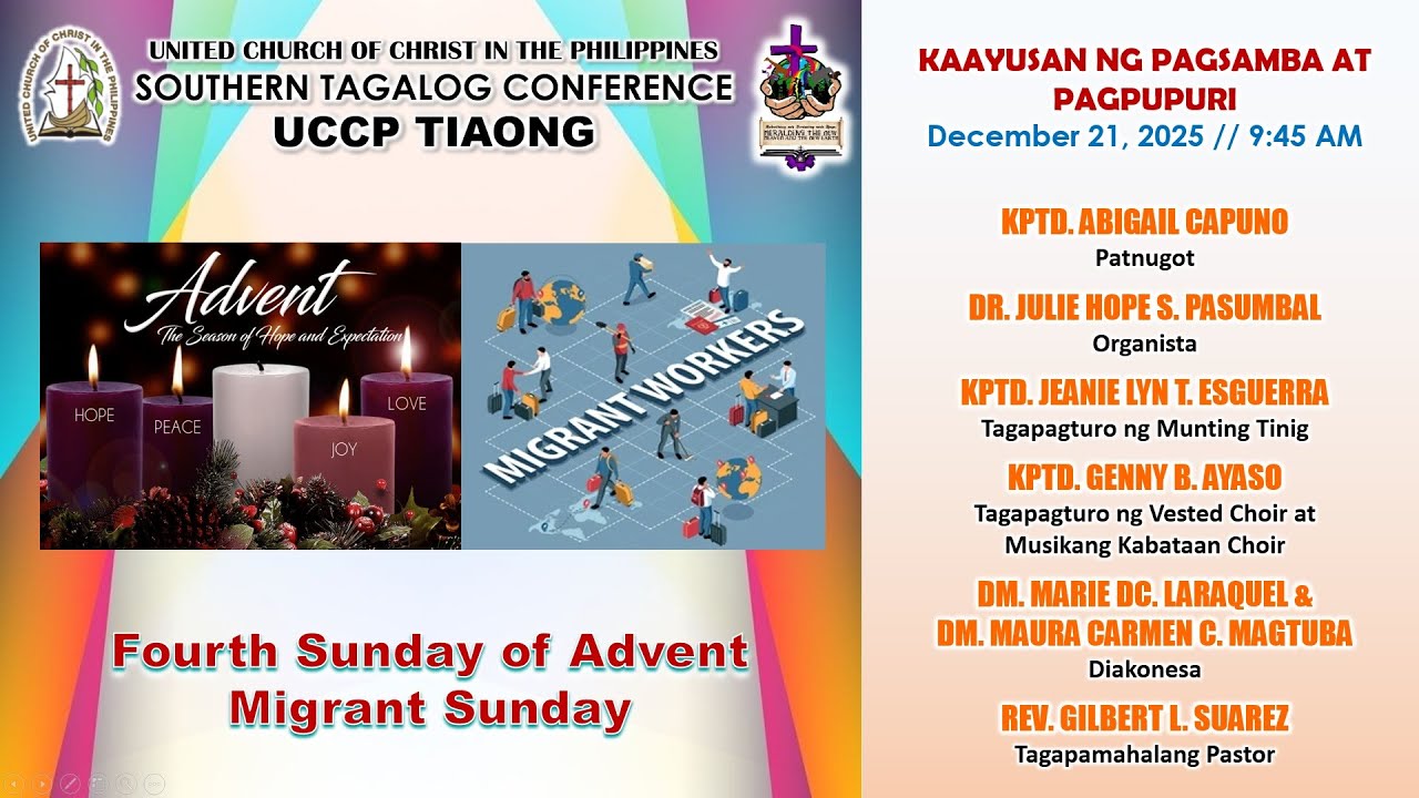 DECEMBER 21, 2025 │ UCCP TIAONG SUNDAY WORSHIP - YouTube