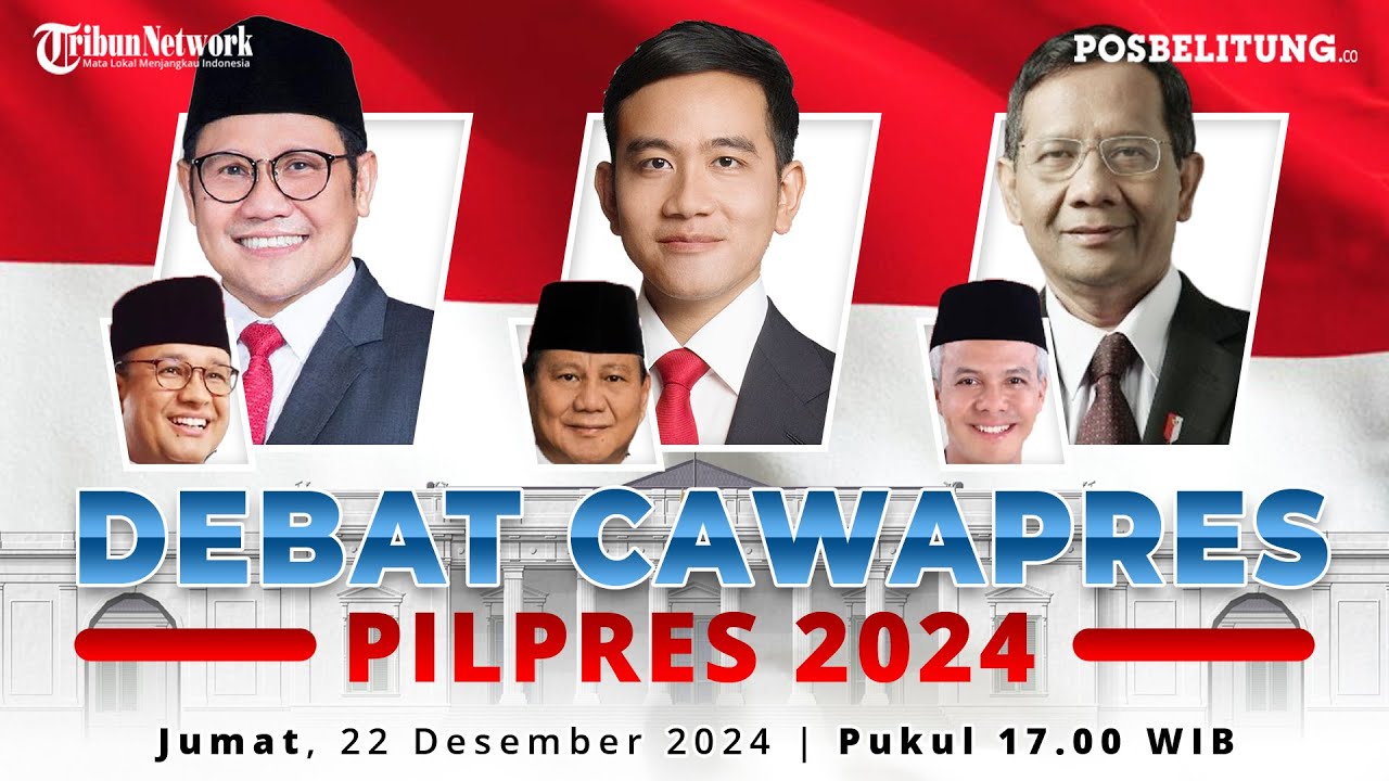 🔴LIVE: Debat Cawapres Pilpres 2024, Cak Imin, Gibran & Mahfud Bakal Adu ...
