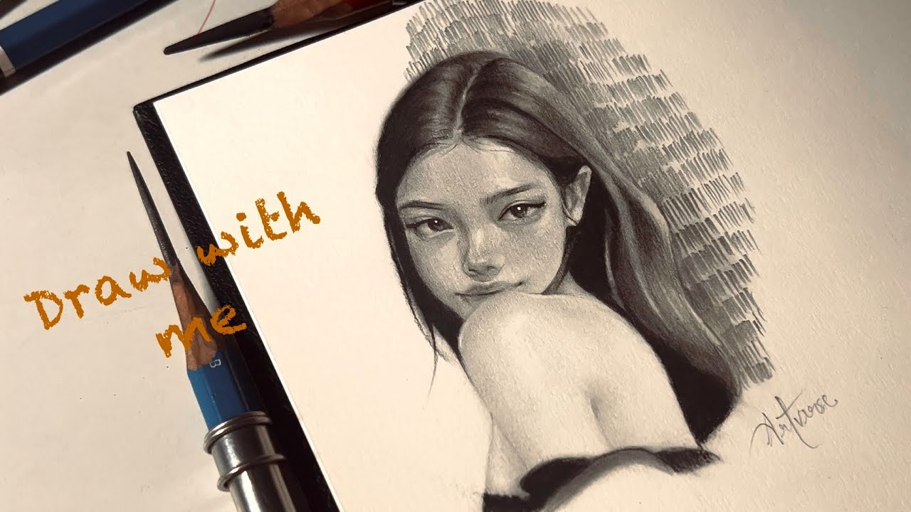 Draw with me | Small portrait drawing. - YouTube