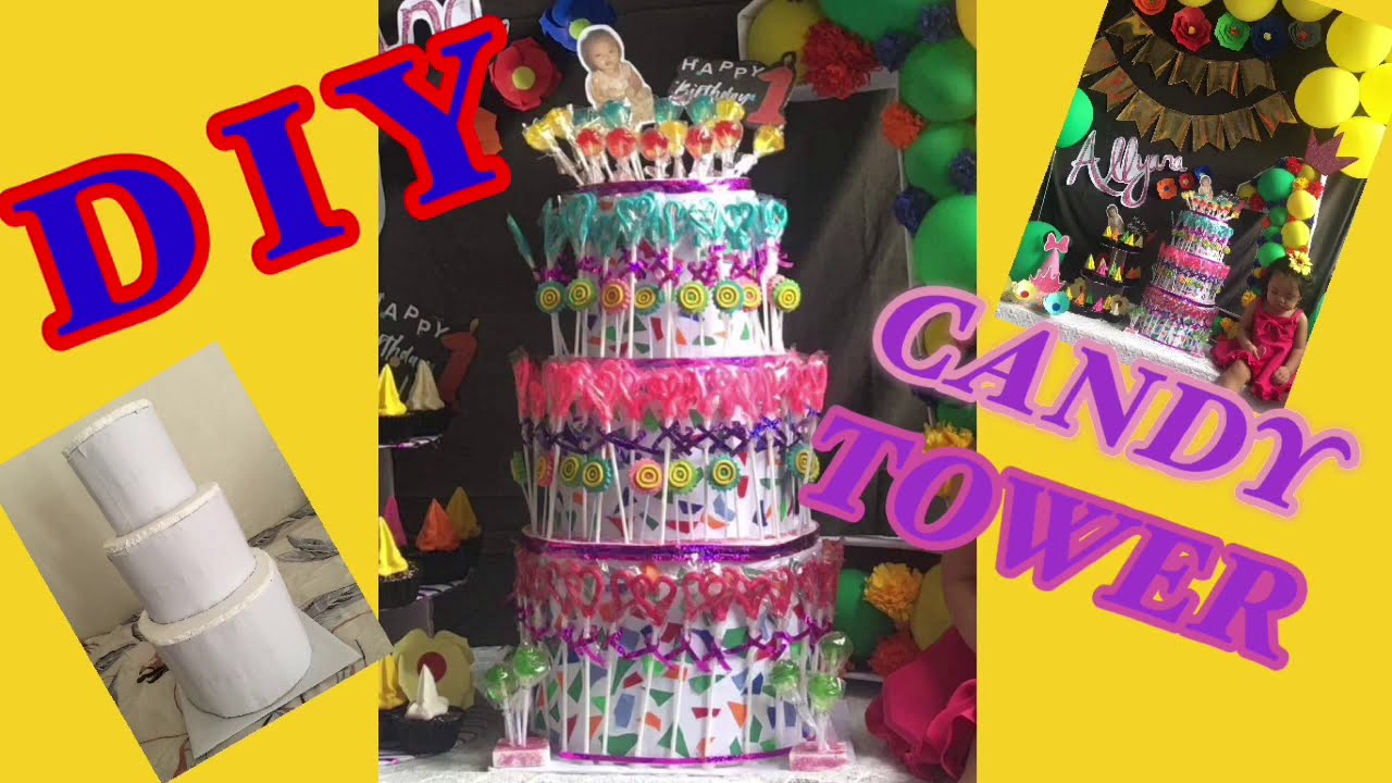 How to make DIY candy tower/step by step/baks tii - YouTube