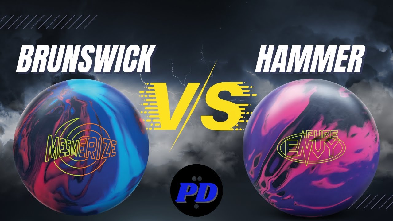 Brunswick Mesmerize vs Hammer Pure Envy Bowling Ball Comparison Review - YouTube