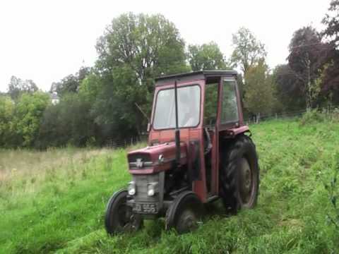 MF148 with PZ 165 Mower - YouTube