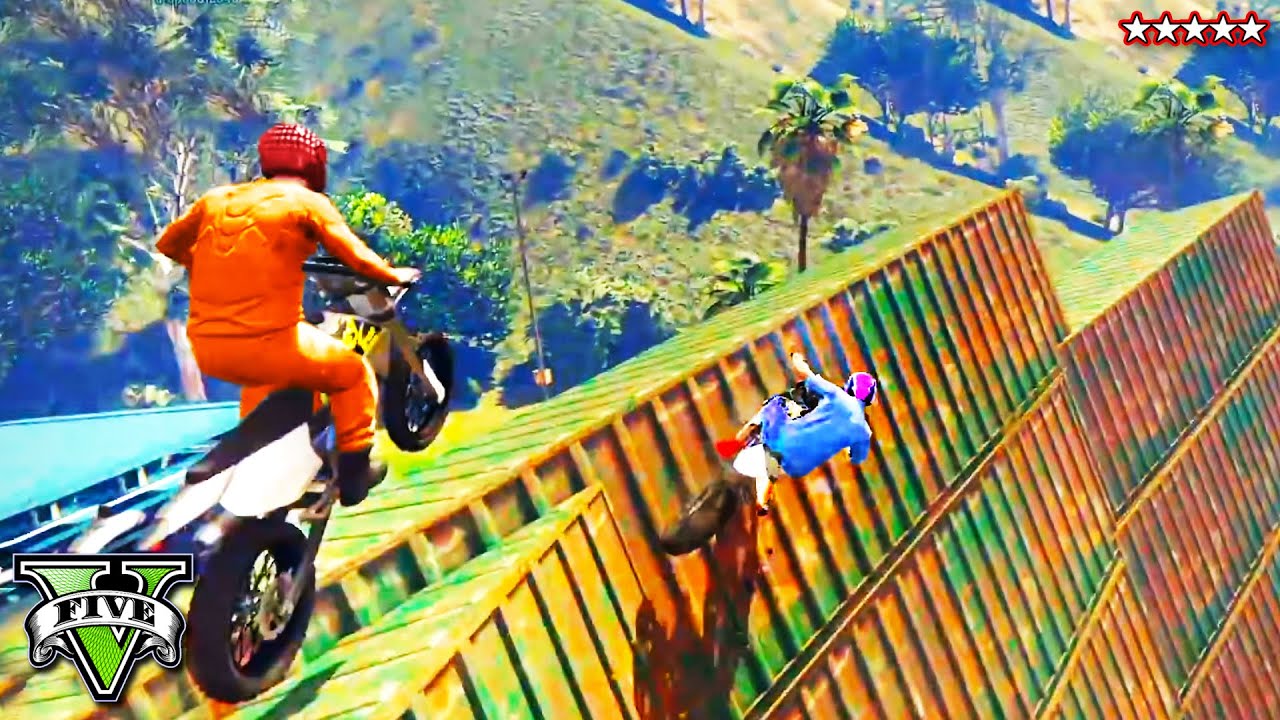 GTA 5 Wall Riding Motorcycles!! Epic Motocross Races & Jumps w/THE CREW ...