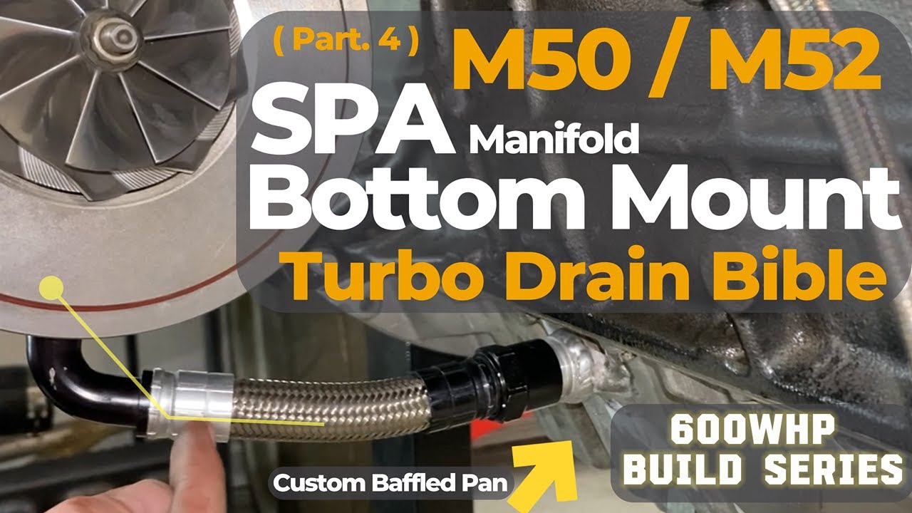 M50 / M52 Bottom Mount Turbo Drain Bible! SPA Turbo Manifold! NO SUMP ...