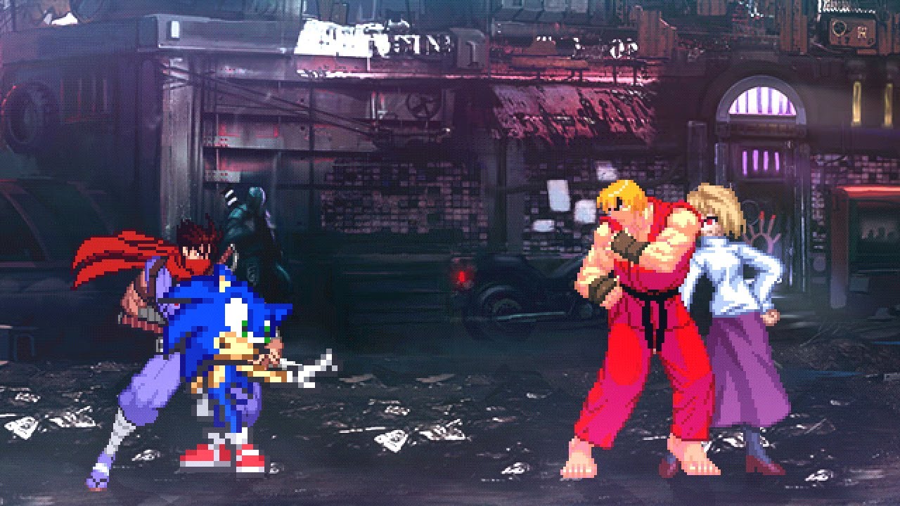 M.U.G.E.N - Sonic & Strider Hiryu vs Ken & Arcueid - YouTube