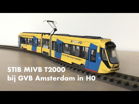 STIB MIVB T2000-tram bij GVB: de Brusselse Amsterdammer in H0 - YouTube
