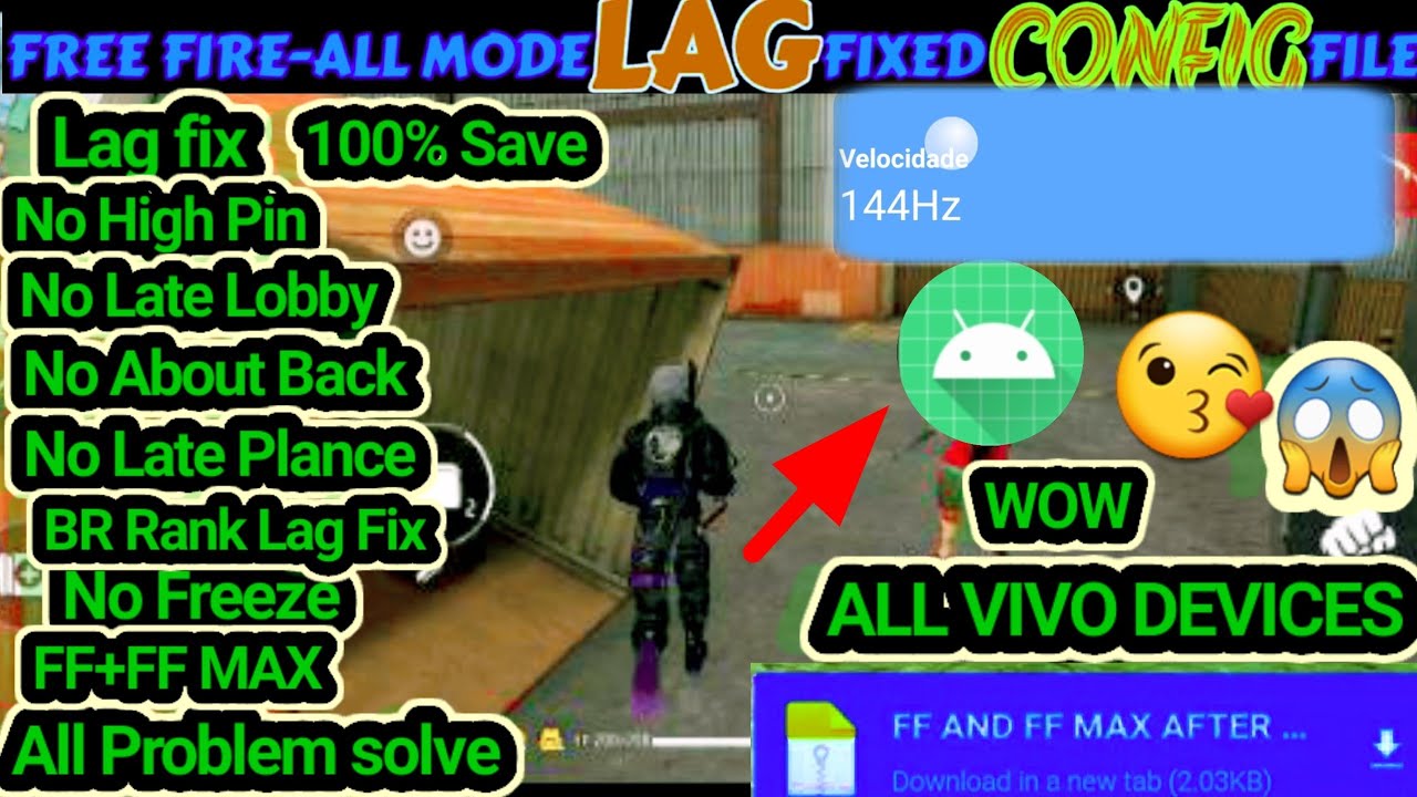 😱👿FREE FIRE MAX AND FREE FIRE LAG FIX😱 CONFIG FILE TODAY NEW 1GB 2GB ...