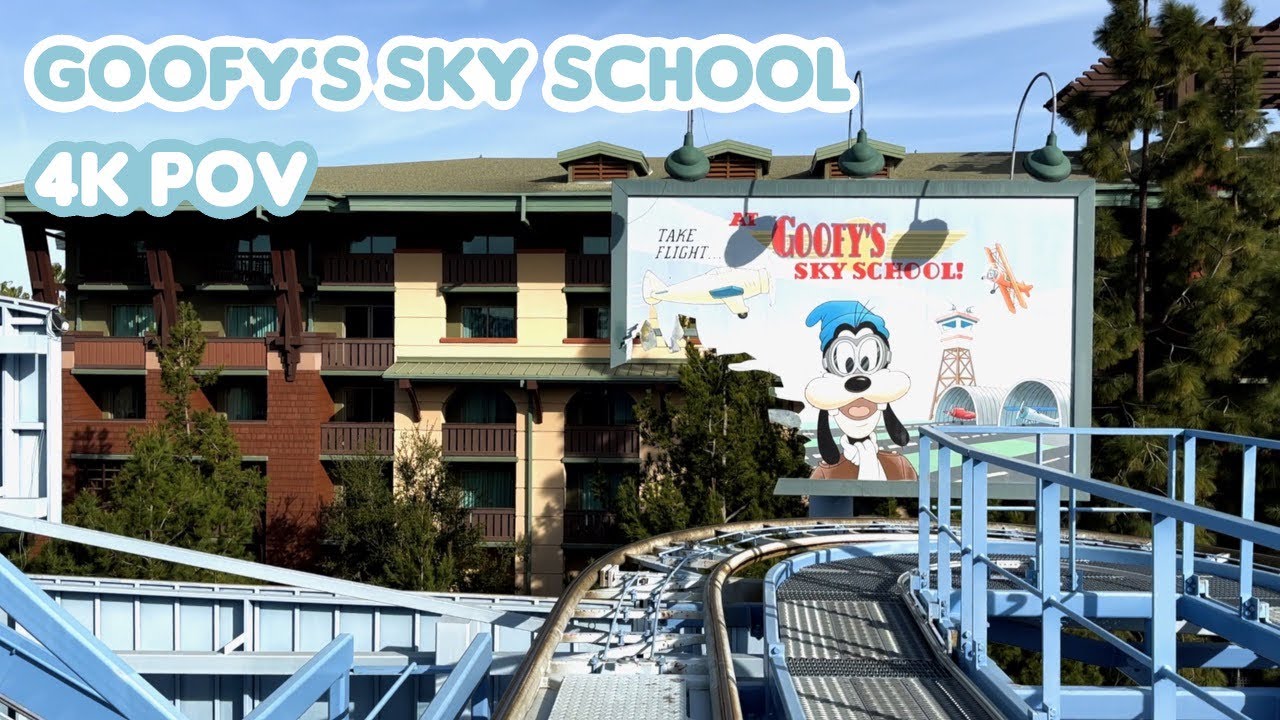 [4K] | Goofy's Sky School | Disney's California Adventure | February ...