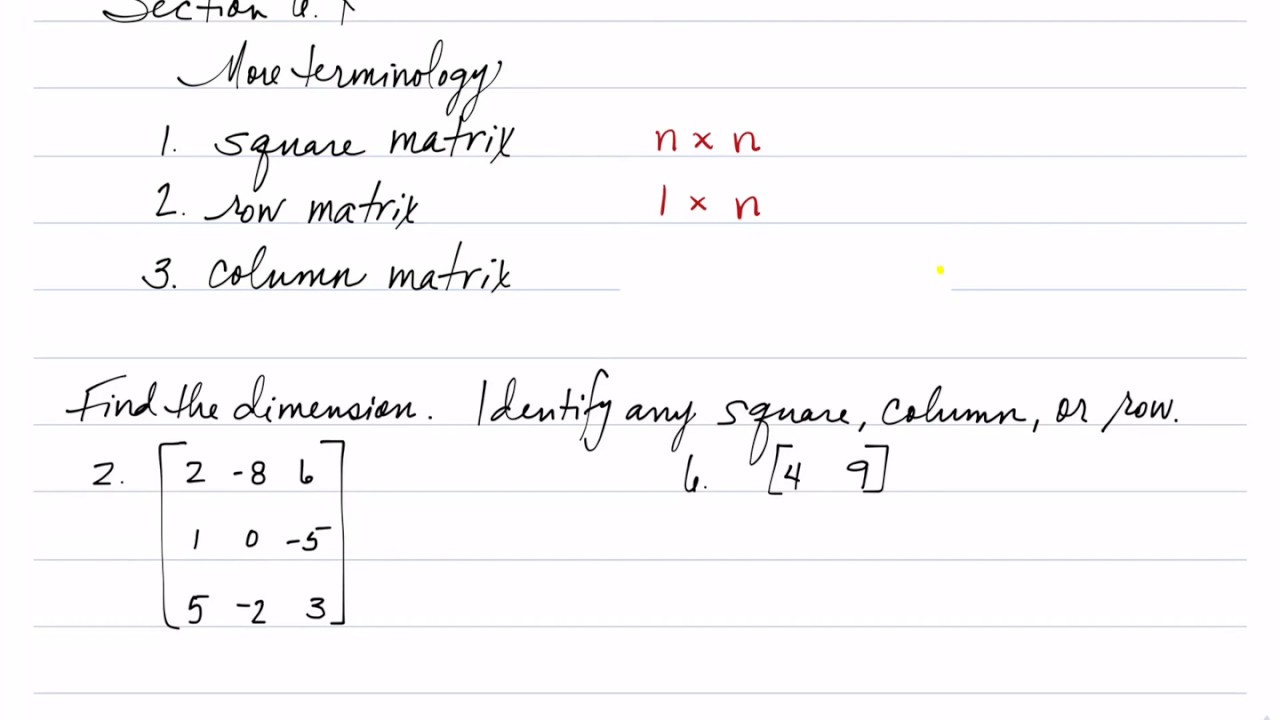 More Matrix Terminology Matrix Multiplication Requirements 110 7 4 More Matrix Terminology Matrix Multiplication Requirements 110 7 4