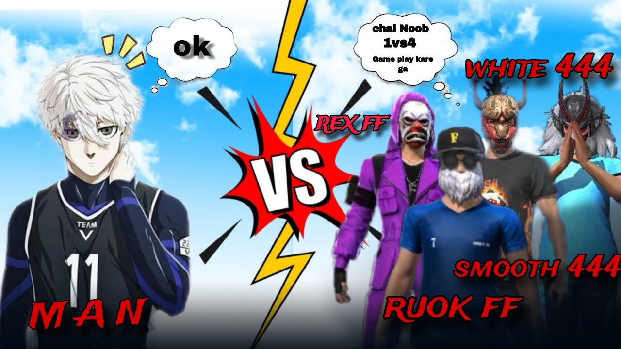 Man vs White 444 Smooth 444 Ruok ff Rex ff ( Hatsod ) Game play 📲 mobile pyar - YouTube
