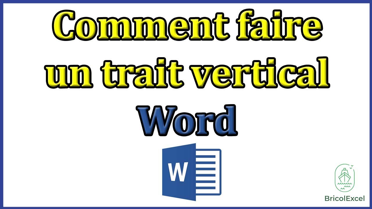 Comment faire un trait vertical sur word - YouTube