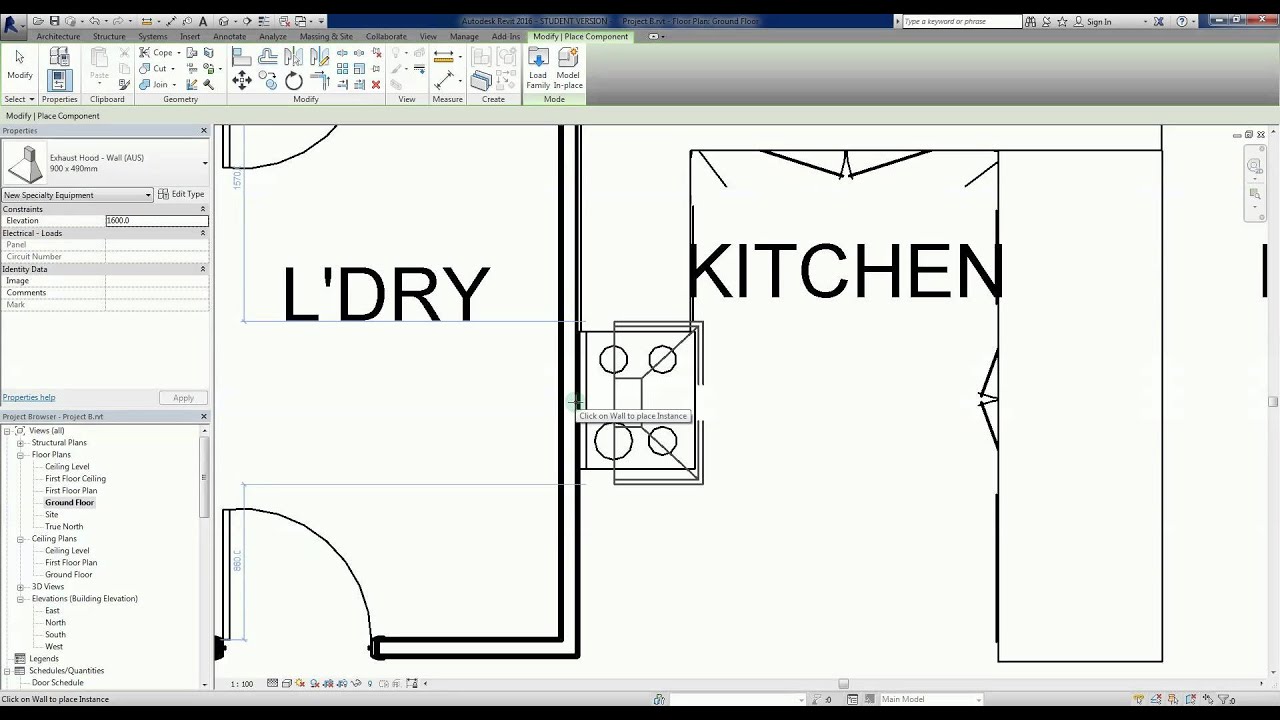 Revit 2016 - Project B #19: Adding More Components - YouTube