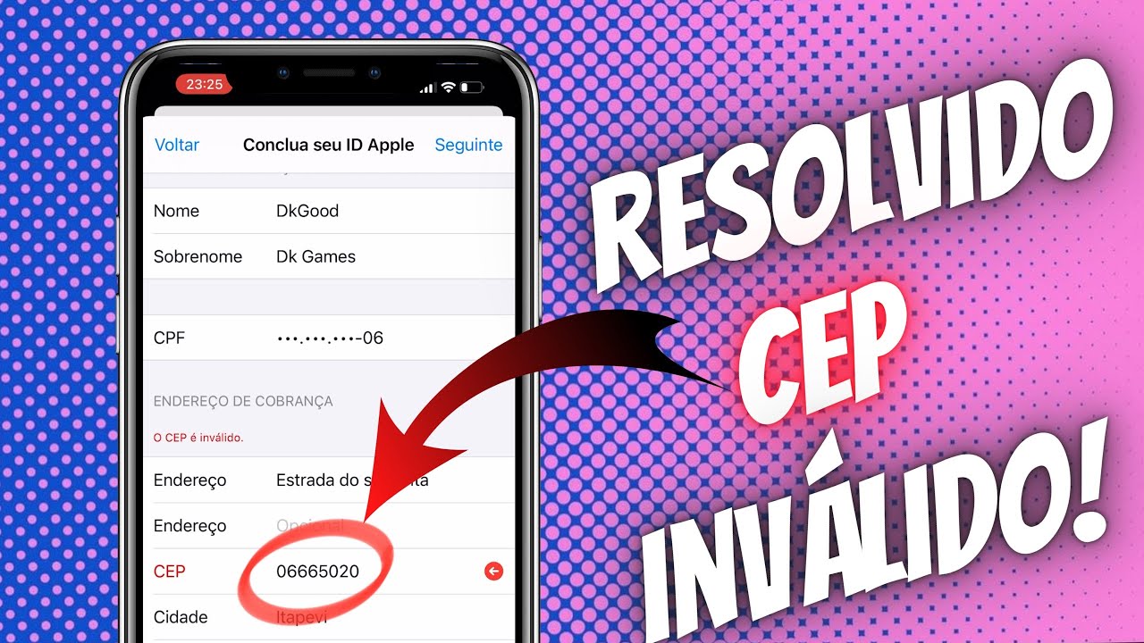 RESOLVIDO CEP INVÁLIDO NO IPHONE - YouTube