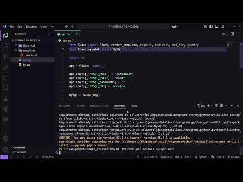 PROYECTO DE SISTEMA DE ACCESOS EN PYTHON - FLASK PARTE 1 - YouTube