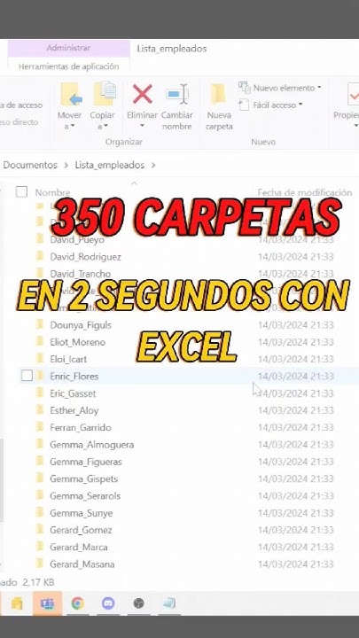 Crear 350 carpetas en Menos de 2 SEGUNDOS en EXCEL #exceltips #businessintelligence - YouTube