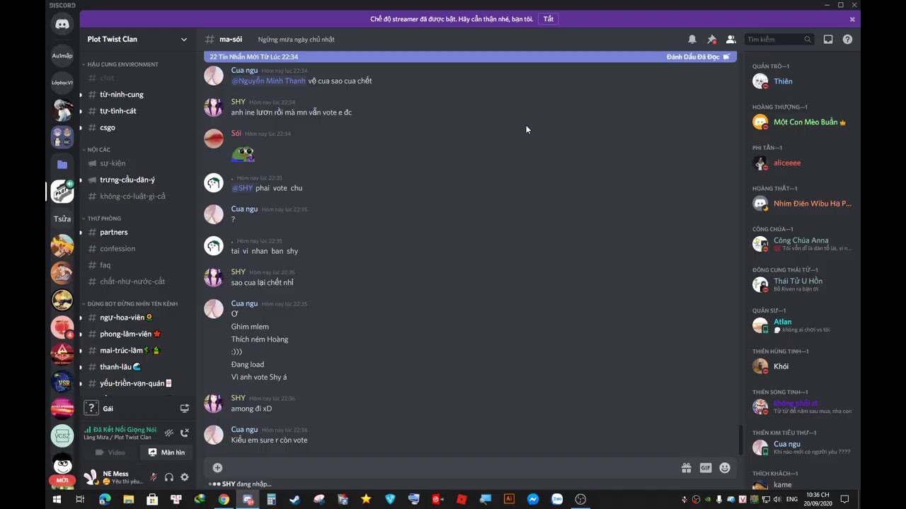 #1 Ma sói discord (discord: PLot Twist Clan) - Bình luận điểm danh nhé ...