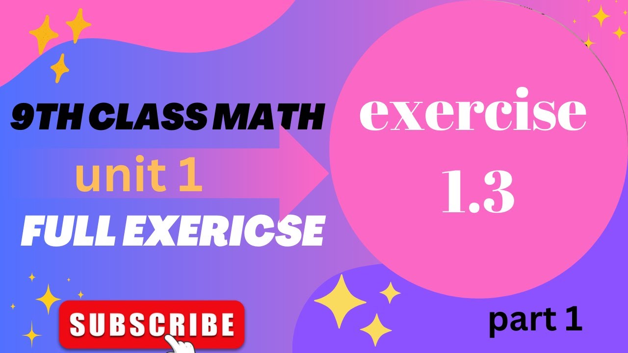9th class math exercise 1 3 question no 1 - YouTube