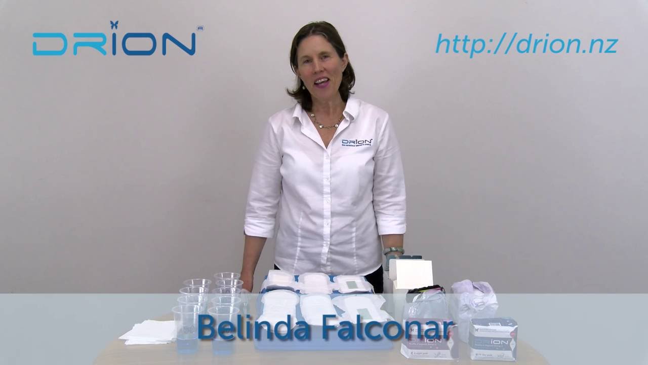 Absorbency Test of Drion negative ion pads from Belinda Drion NZ - YouTube