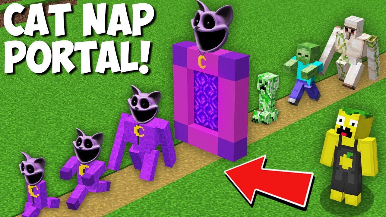 I used CATNAP PORTAL for UPGRADE ALL MOB to CATNAP in Minecraft ! POPPY ...