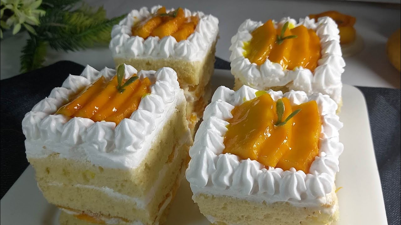 MANGO PASTRY RECIPE || MANGO Cream CAKE || MANGO SPONGE CAKE || MANGO ...