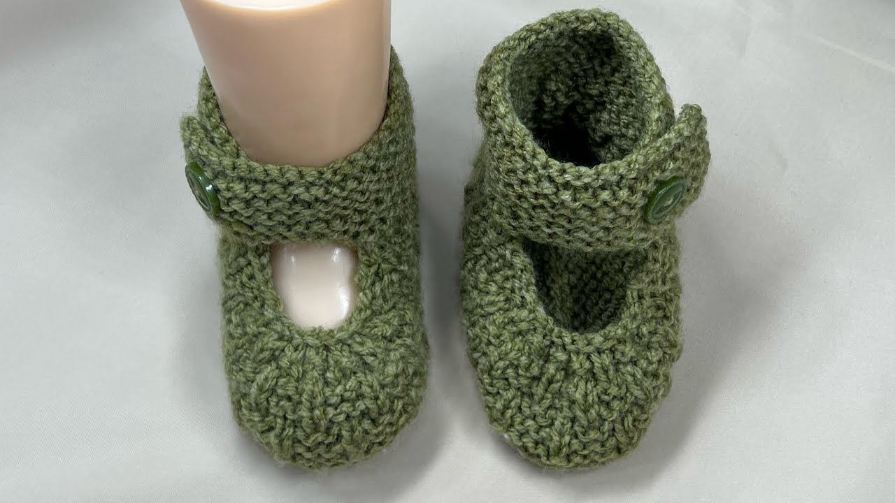 Hand knitted shoes for ages (6-12) months old step by step tutorial ...