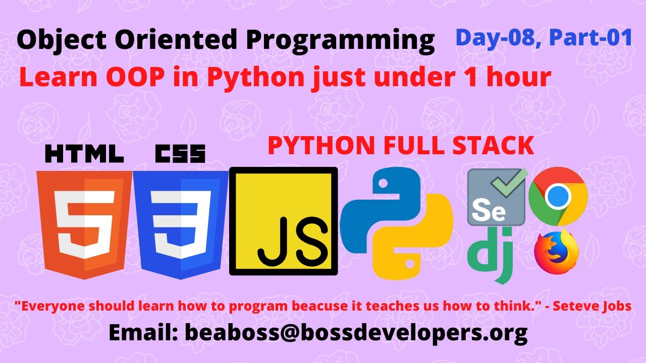 LEARN OOP IN JUST UNDER 1 HOUR|OBJECT ORIENTED PROGRAMMING IN PYTHON|OOP|DAY-008, PART-001 - YouTube